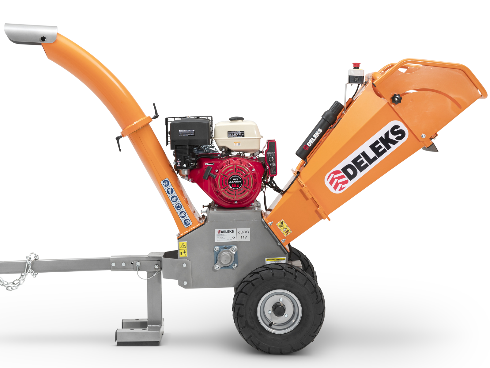 Trituradora de ramas DK-800-LF con motor independiente 15cv